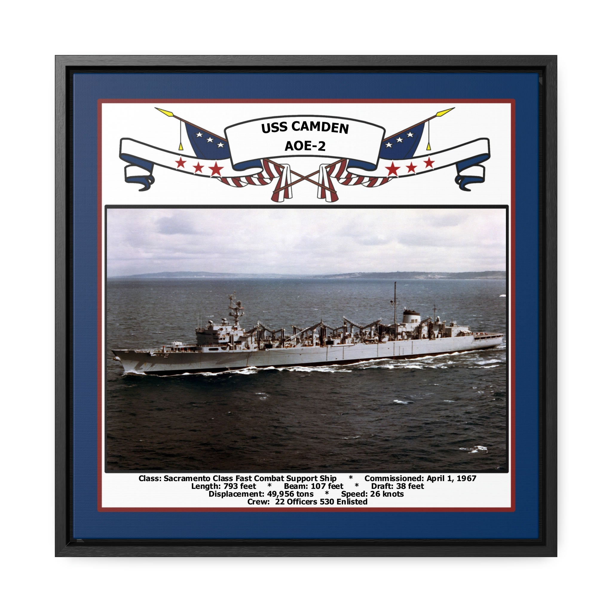 USS Camden AOE-2 Navy Floating Frame Photo – Navy Emporium