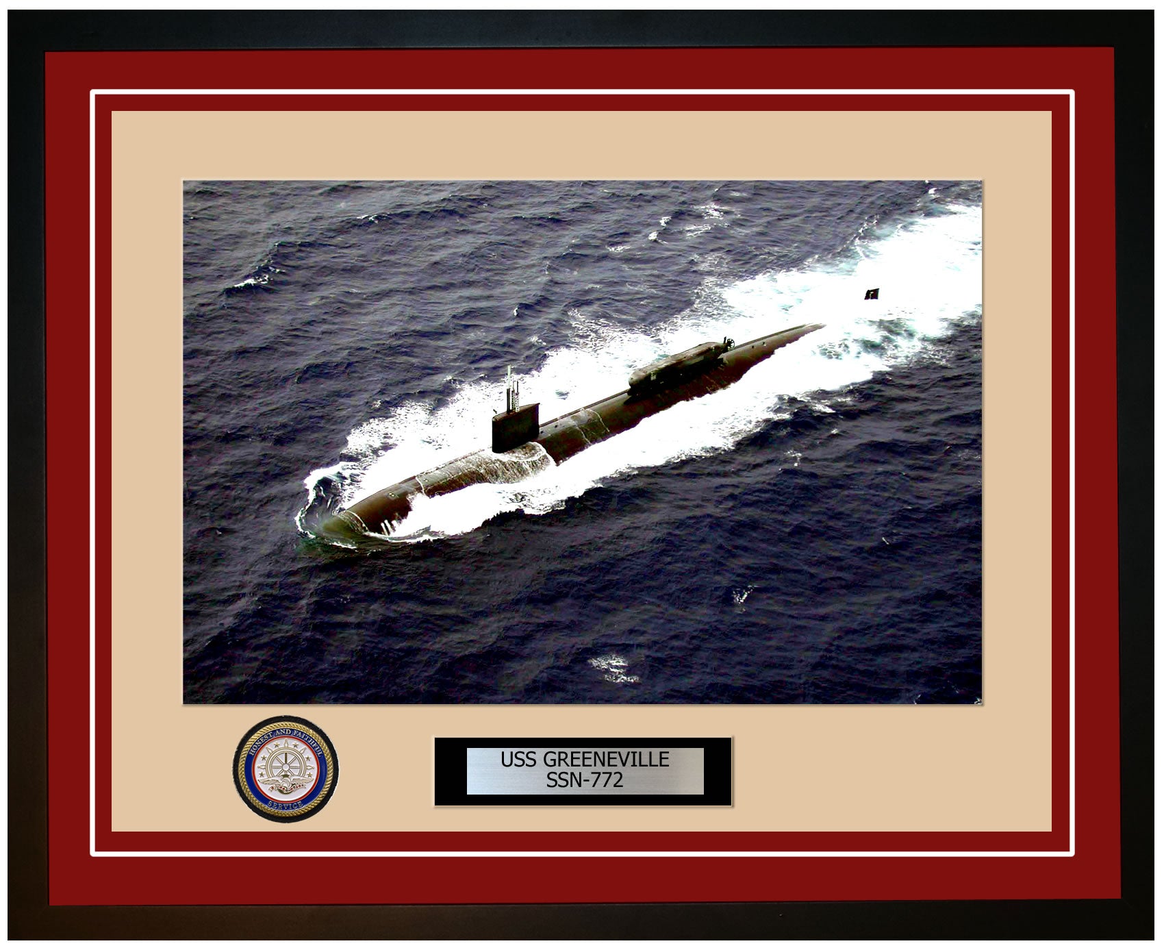 USS Greeneville SSN-772 Framed Navy Ship Photo Burgundy – Navy Emporium