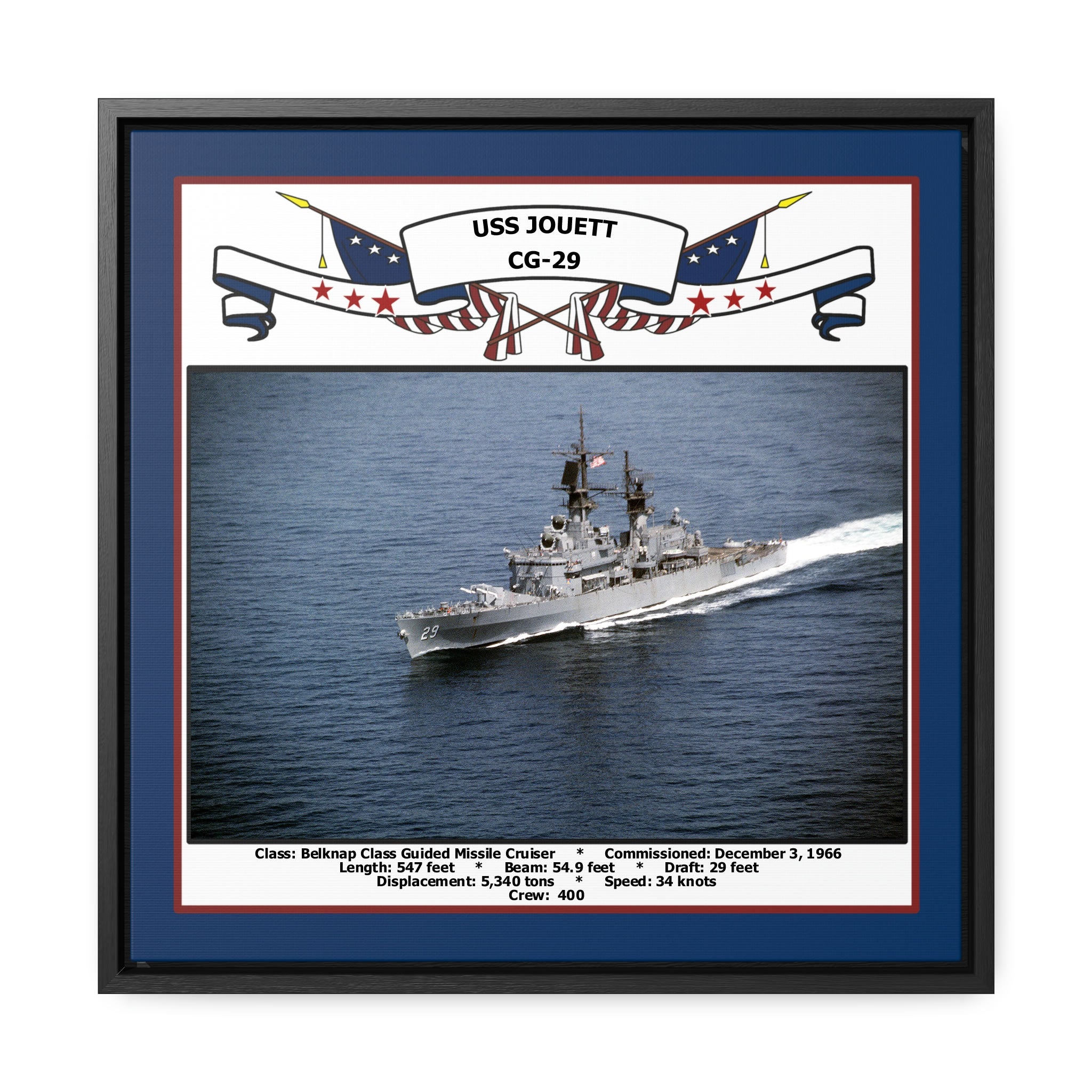 USS Jouett CG-29 Navy Floating Frame Photo – Navy Emporium