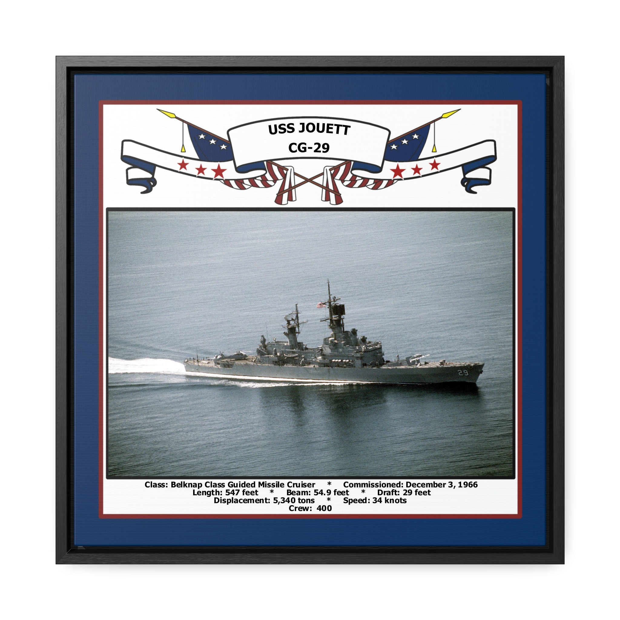 USS Jouett CG-29 Navy Floating Frame Photo – Navy Emporium
