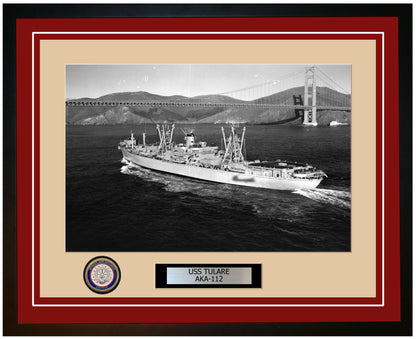 USS Tulare AKA-112 Framed Navy Ship Photo Burgundy – Navy Emporium