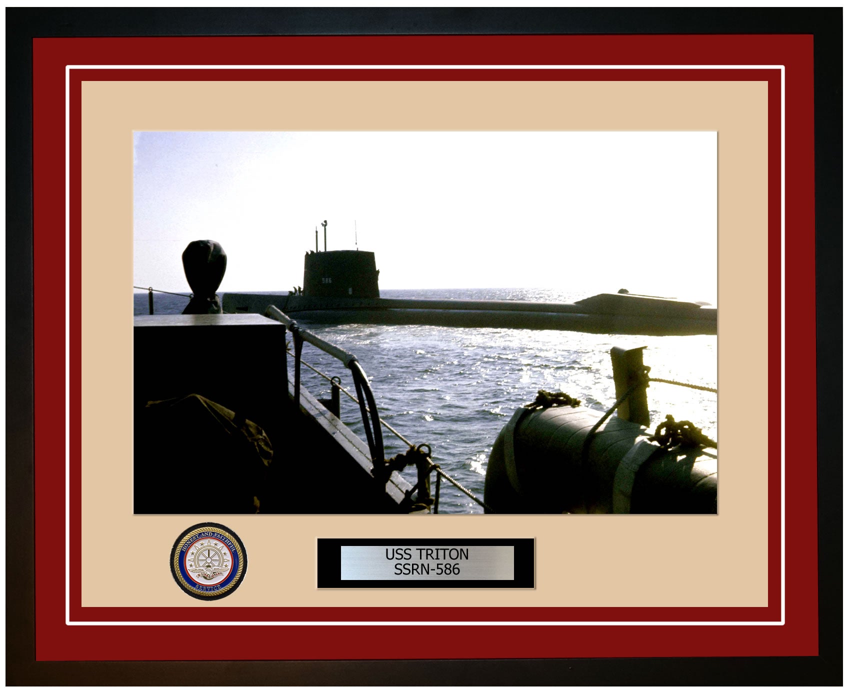 USS Triton SSRN-586 Framed Navy Ship Photo Burgundy – Navy Emporium