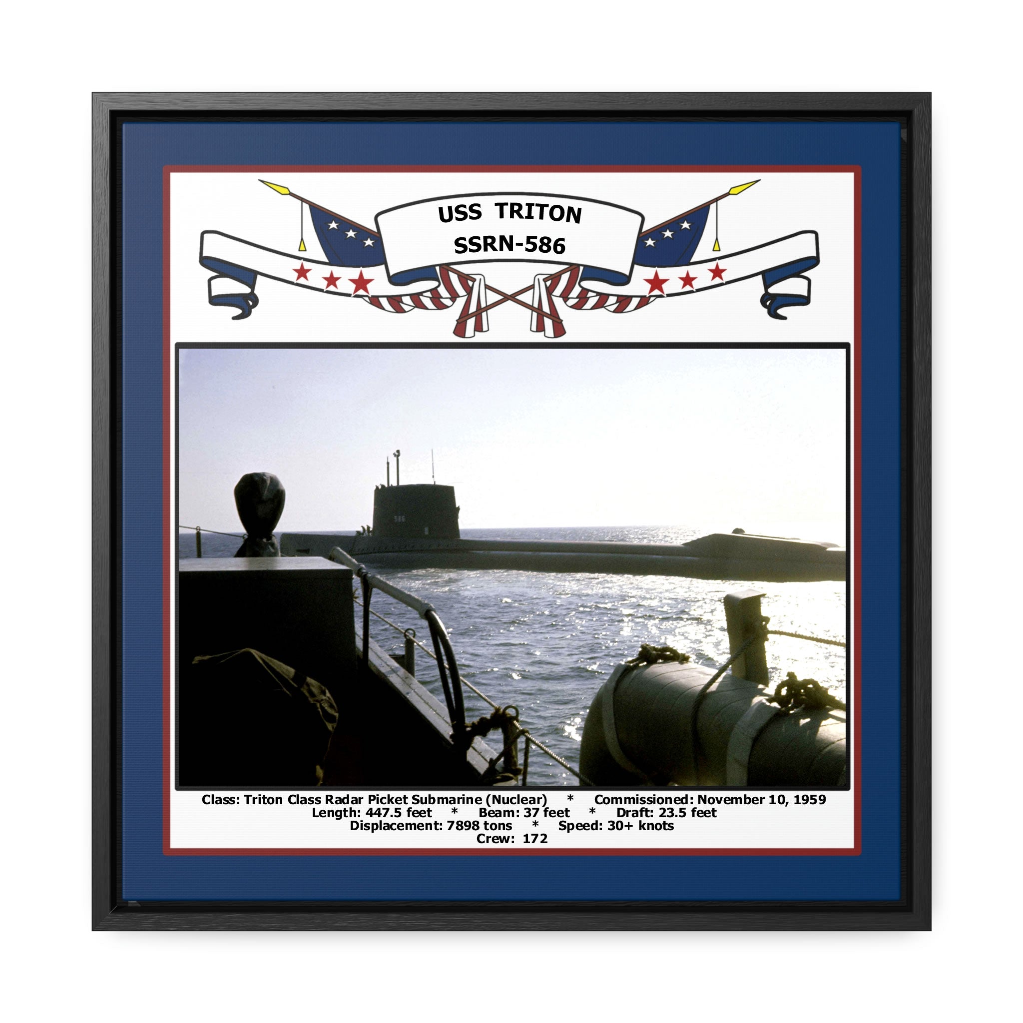 USS Triton SSRN-586 Navy Floating Frame Photo – Navy Emporium