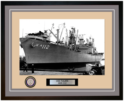 USS Tulare AKA-112 Framed Navy Ship Photo Burgundy – Navy Emporium