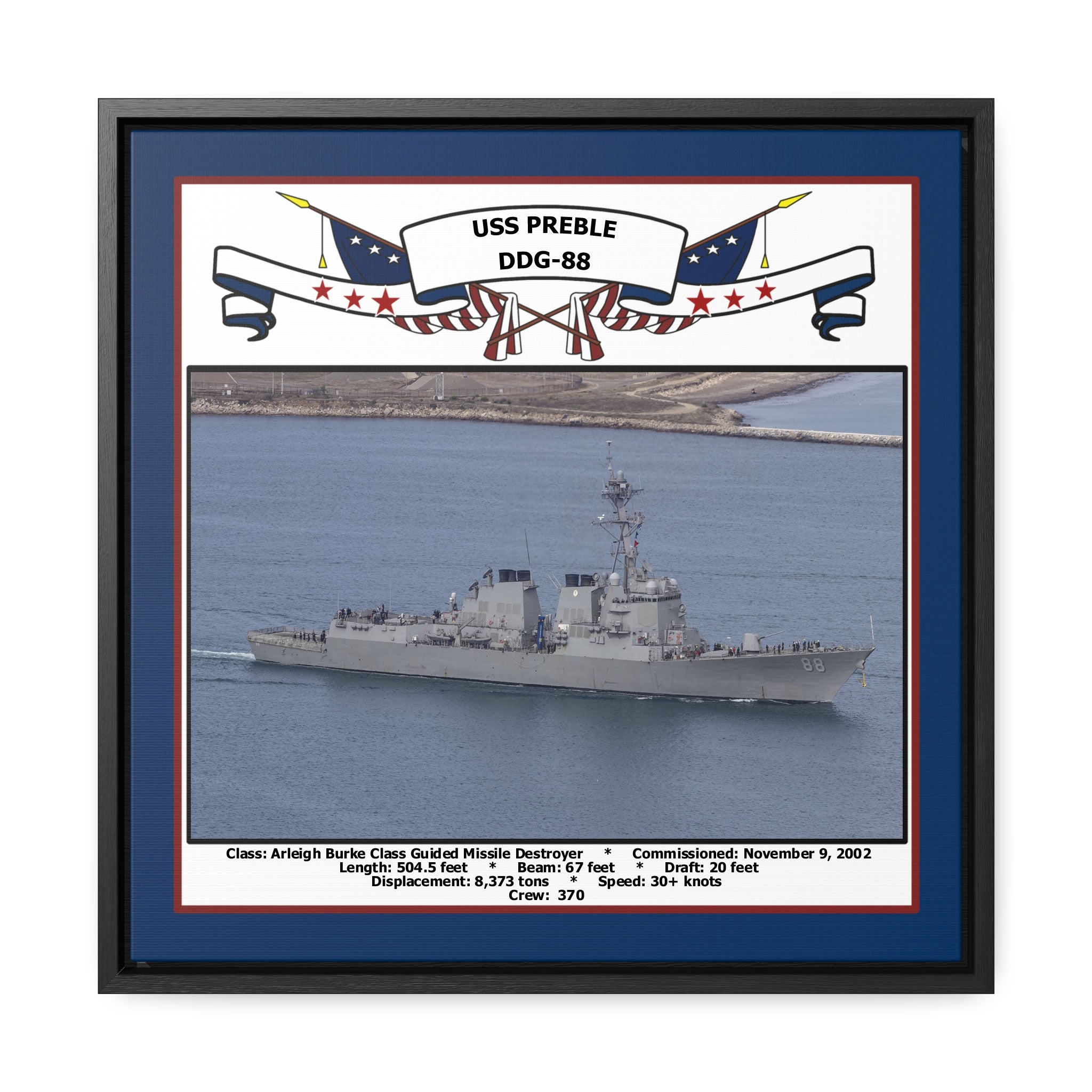 USS Preble DDG-88 Navy Floating Frame Photo – Navy Emporium