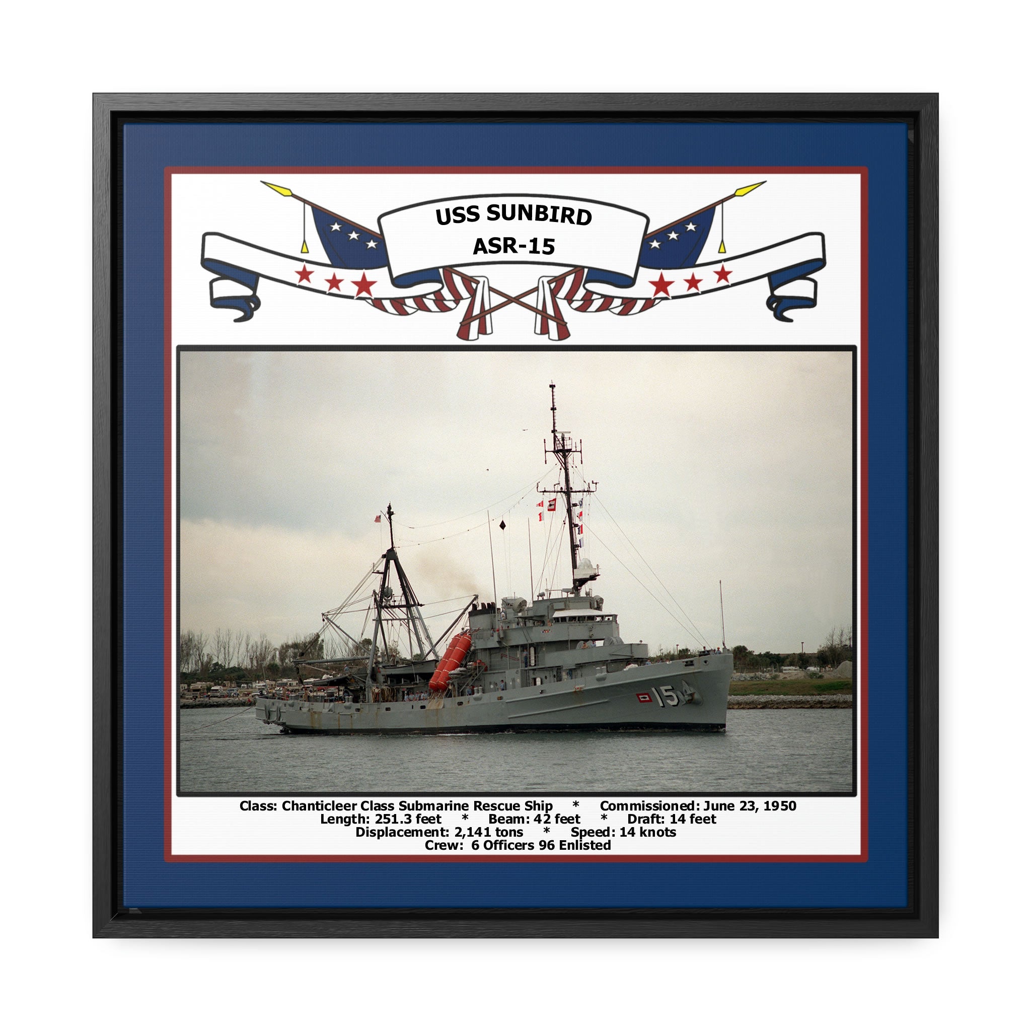 USS Sunbird ASR-15 Navy Floating Frame Photo – Navy Emporium