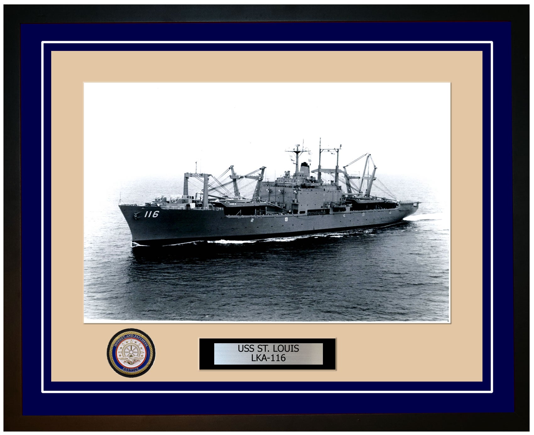 USS St. Louis LKA-116 Framed Navy Ship Photo Burgundy – Navy Emporium