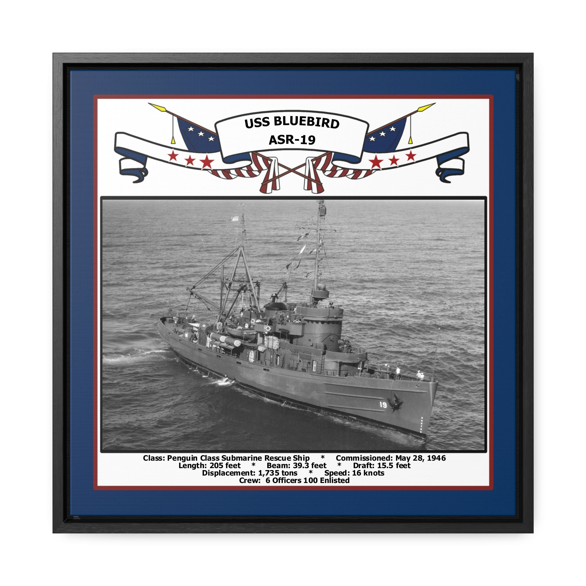USS Bluebird ASR-19 Navy Floating Frame Photo – Navy Emporium