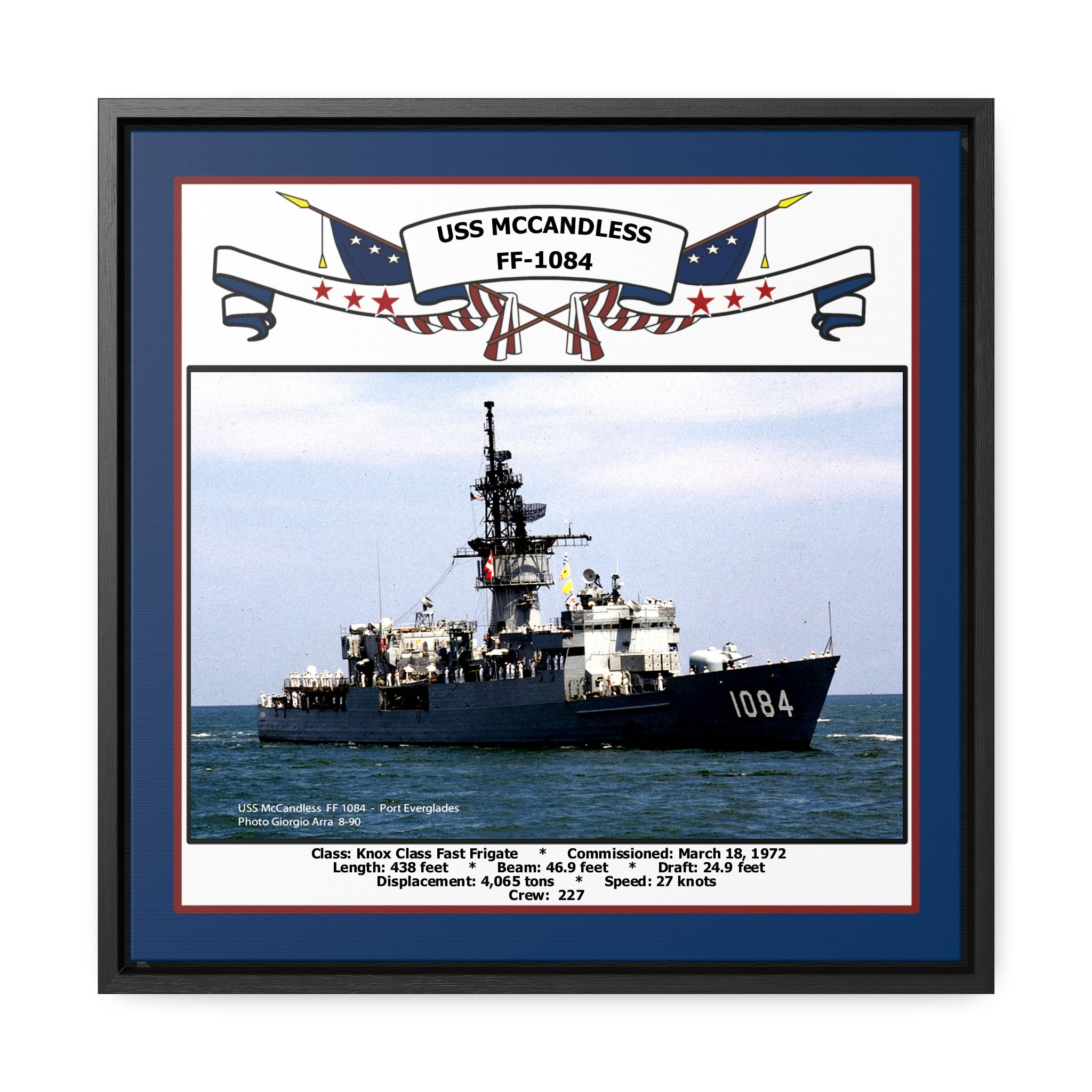 USS Mccandless FF-1084 Navy Floating Frame Photo – Navy Emporium