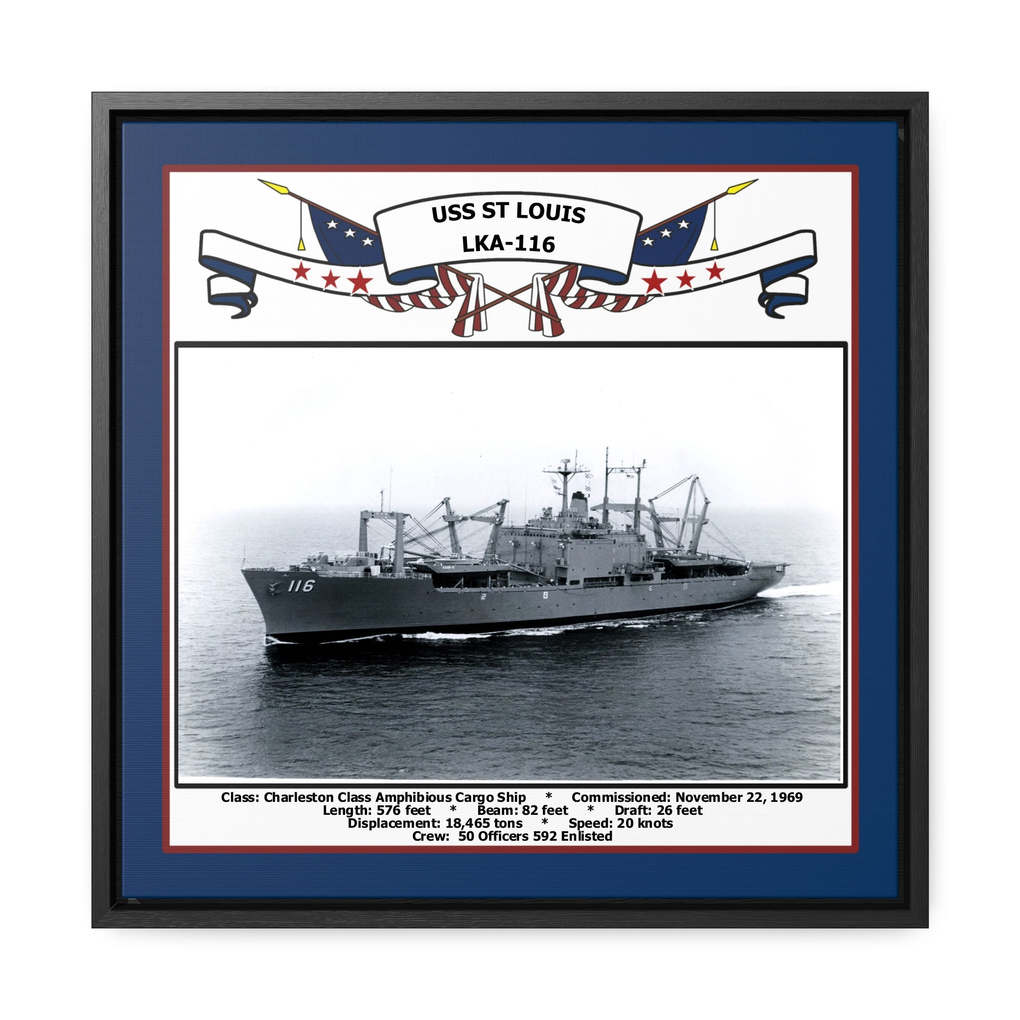 USS St Louis LKA-116 Navy Floating Frame Photo – Navy Emporium