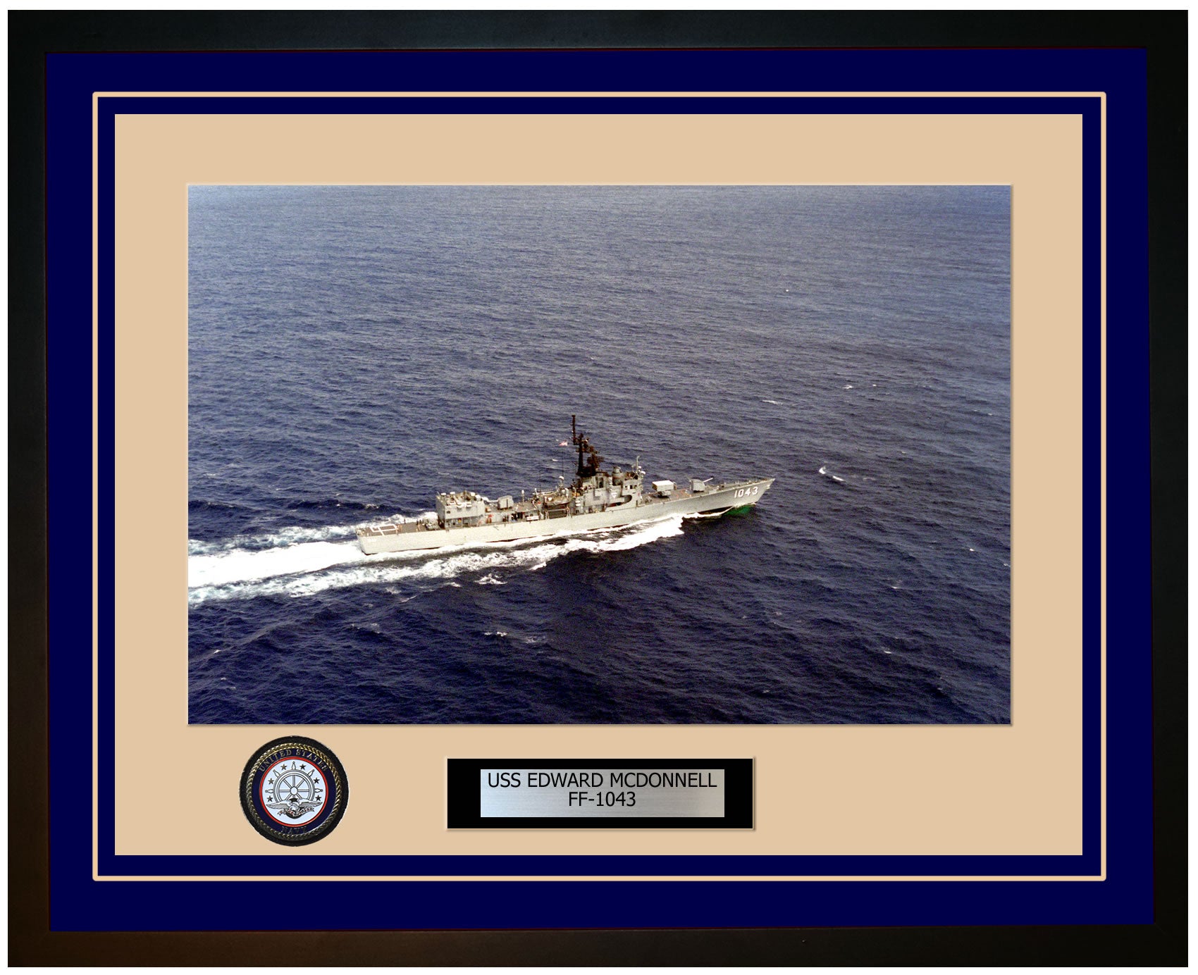 USS EDWARD MCDONNELL FF-1043 Framed Navy Ship Photo Burgundy – Navy ...