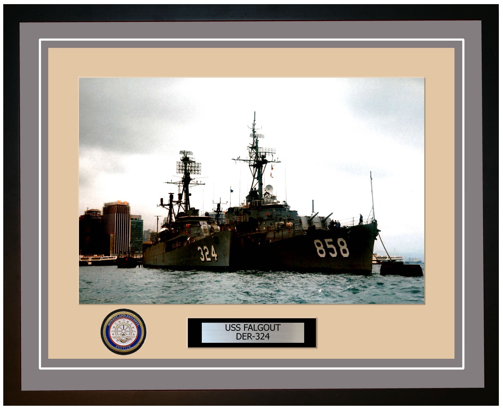 USS Falgout DER-324 Framed Navy Ship Photo Burgundy – Navy Emporium