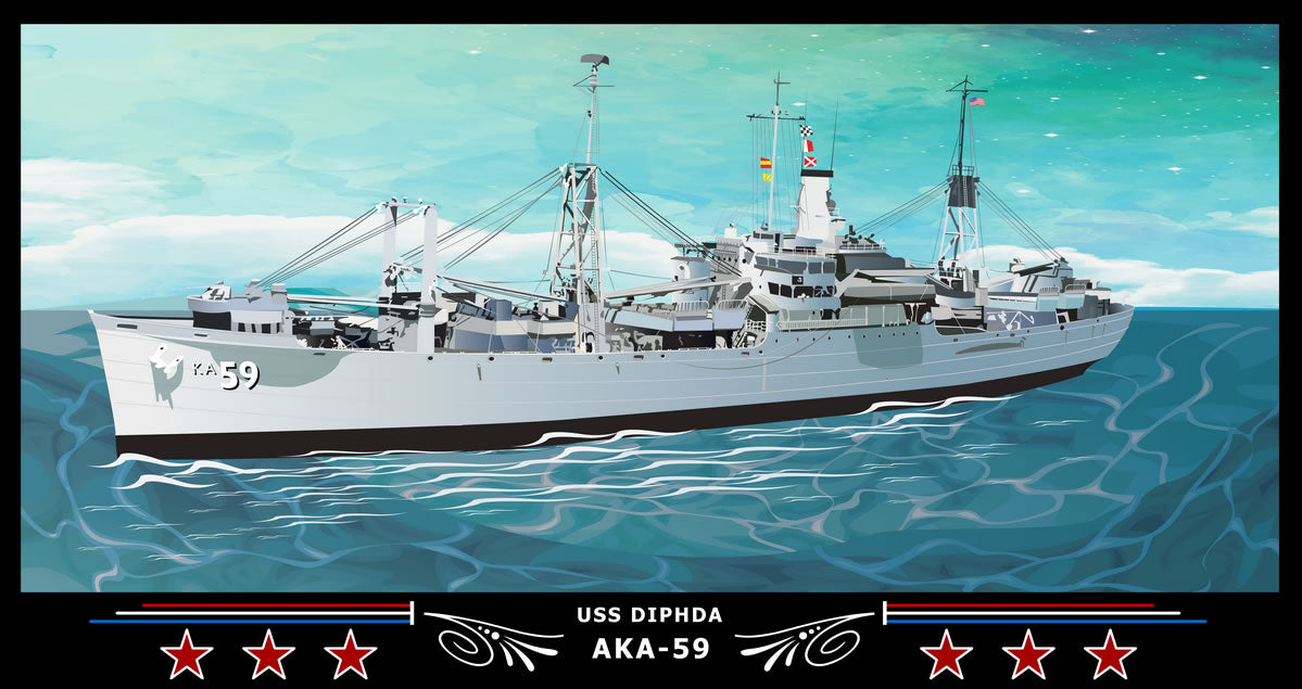USS Diphda AKA-59 Art Print – Navy Emporium