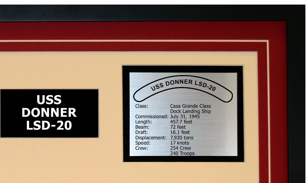 USS DONNER LSD-20 Framed Navy Ship Display Burgundy – Navy Emporium