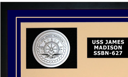 USS JAMES MADISON SSBN-627 Framed Navy Ship Display Burgundy – Navy ...