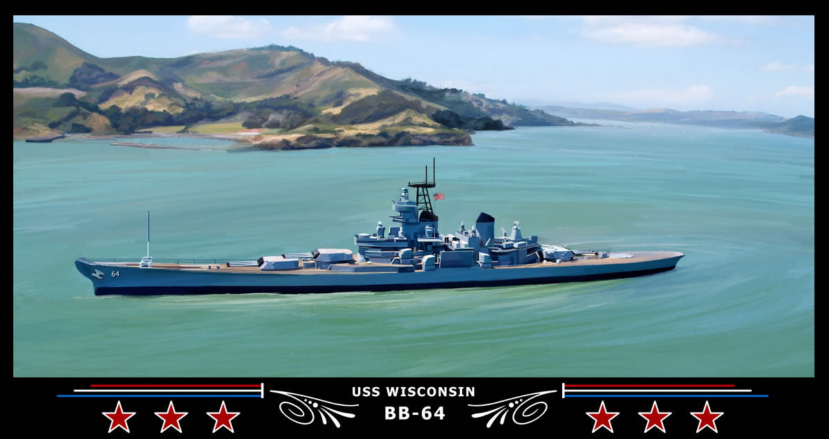 USS Wisconsin BB-64 Art Print – Navy Emporium