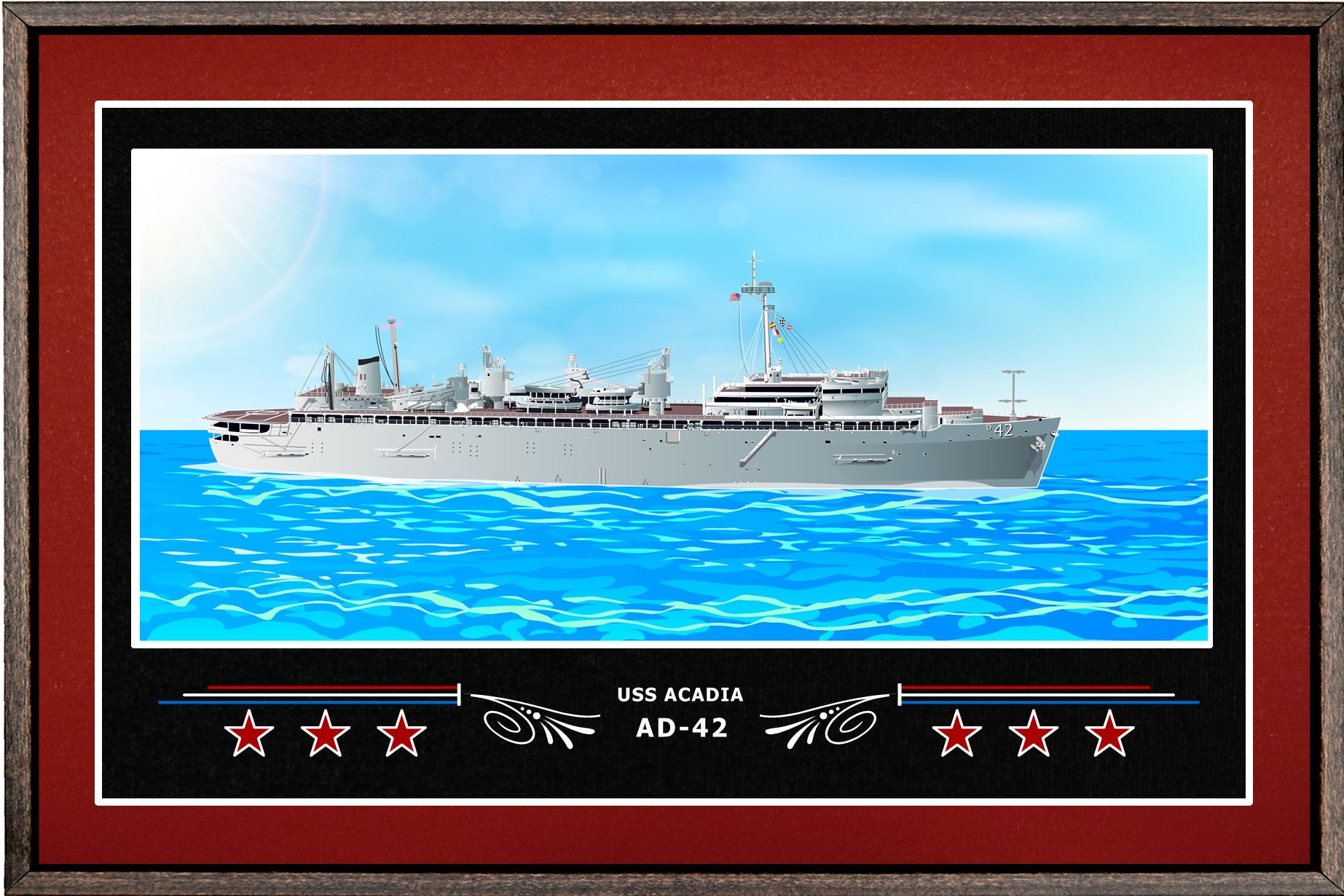 USS Acadia AD-42 Box Framed Canvas Art – Navy Emporium
