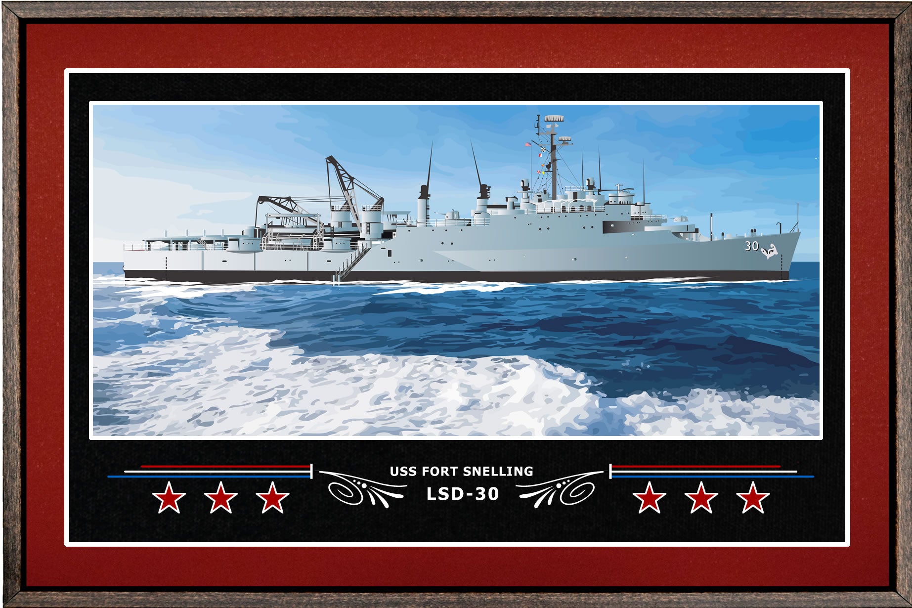 USS Fort Snelling LSD-30 Box Framed Canvas Art – Navy Emporium