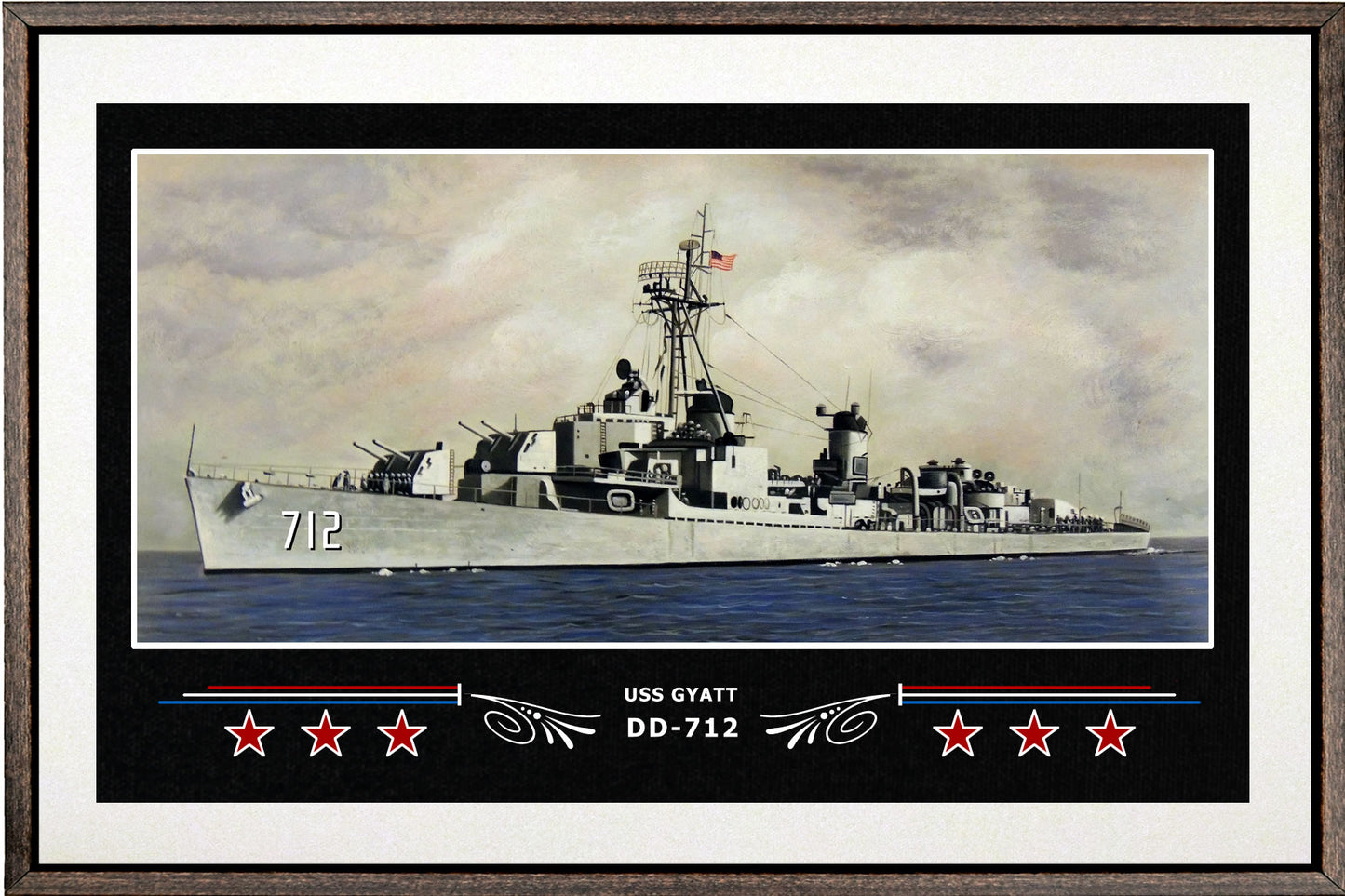 USS Gyatt DD-712 Box Framed Canvas Art – Navy Emporium